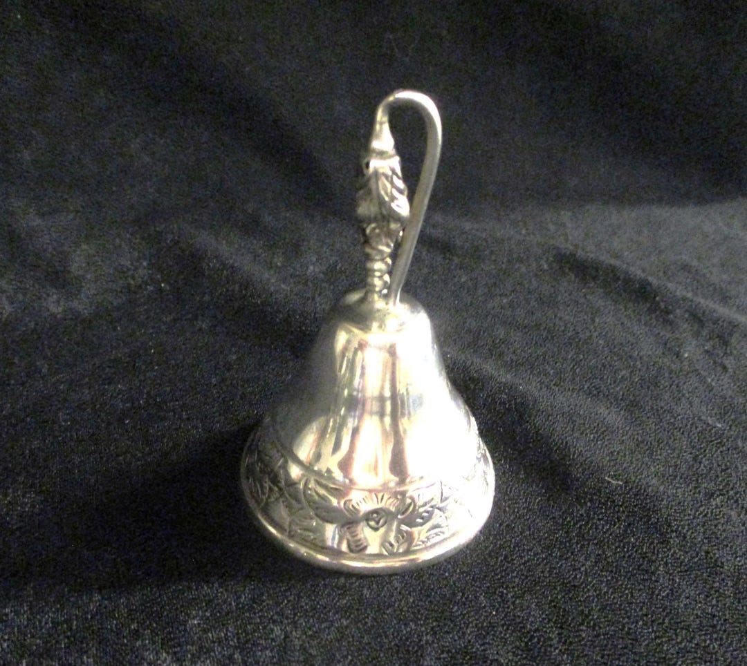 Sterling Silver Dinner Bell Signed Ramirez Made in Mexico Rare Embossed ...