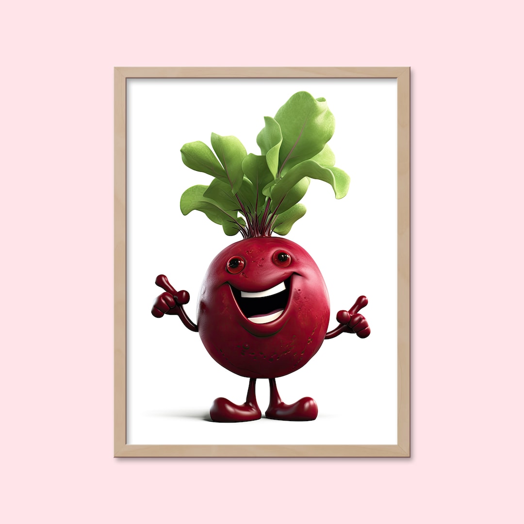 Fun Beetroot Character Digital Download Fun Wall Art Vegetable ...