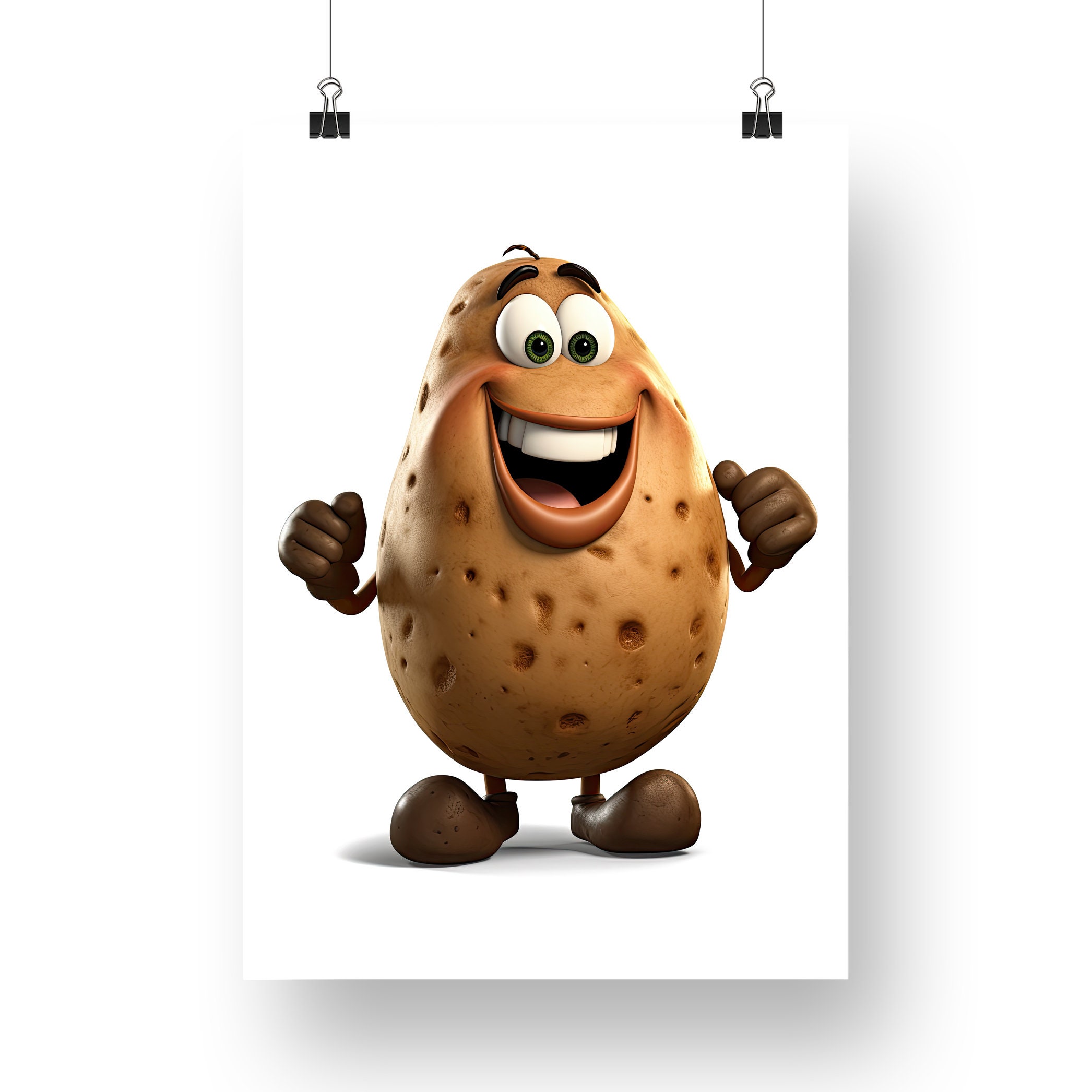 Fun Potato Character Digital Download Fun Wall Art Vegetable Character ...