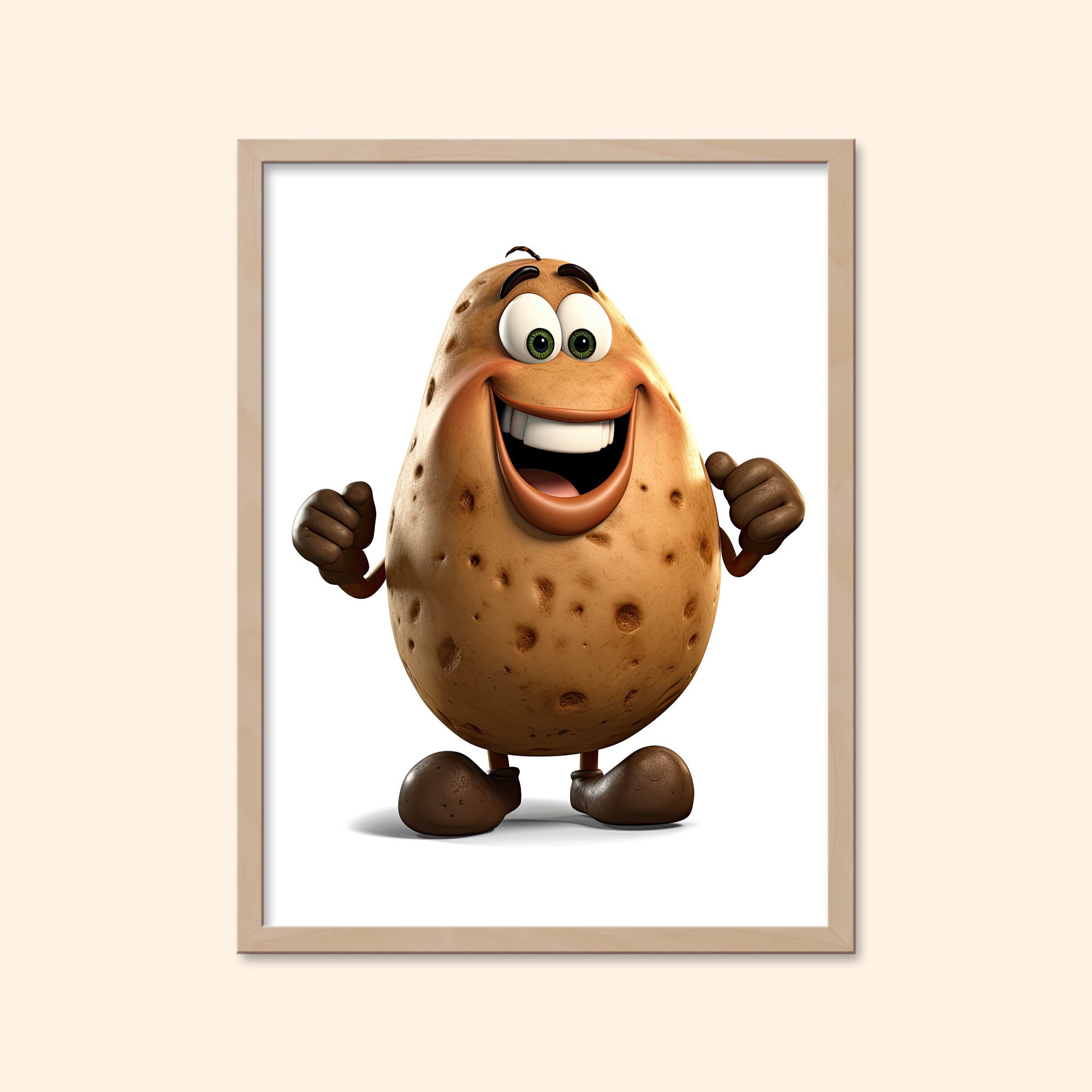 Fun Potato Character Digital Download Fun Wall Art Vegetable Character ...