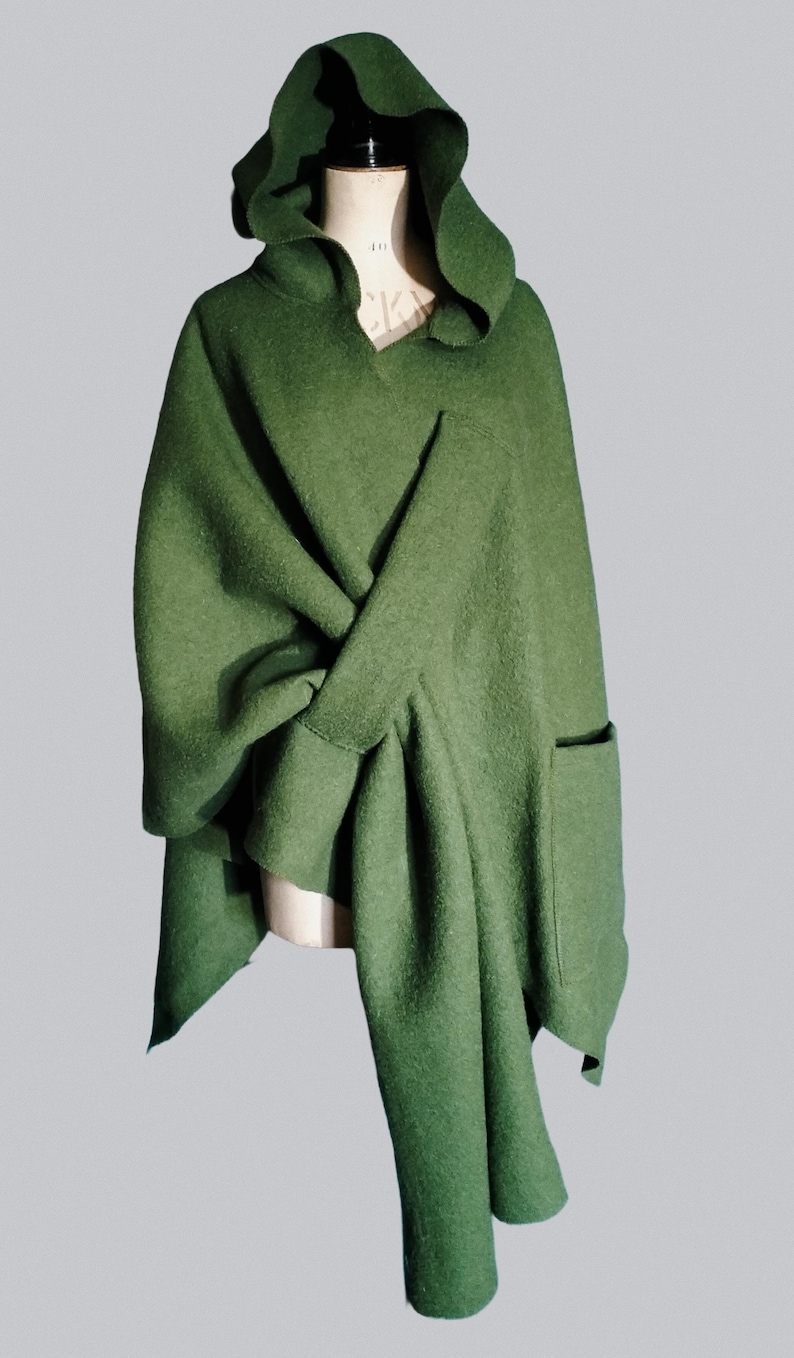Pure Wool Cloak With Hood and Pocket: Warm, Durable Outerwear - Etsy