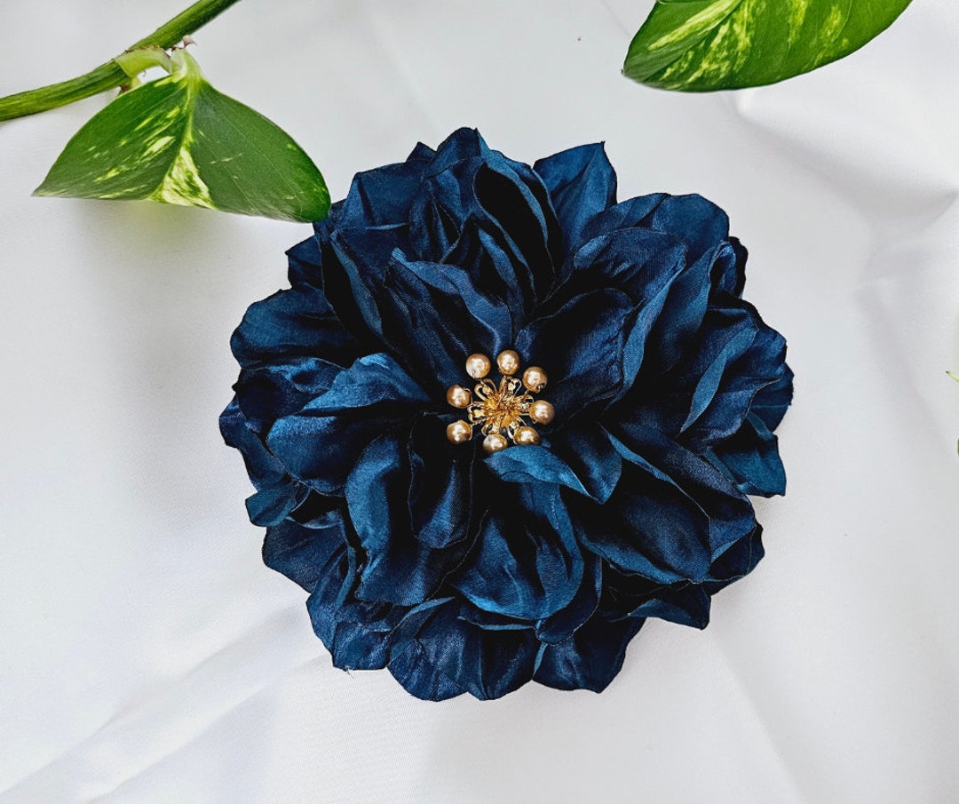 Oversized Teal Blue Flower Brooch for Her Wedding Party and Graduation ...