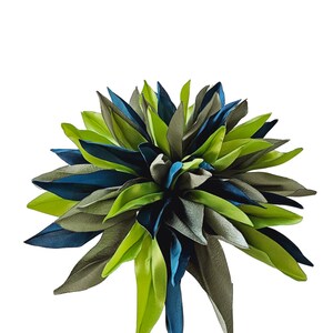 Big Green Flower Brooch Hair Clip, Handmade Floral Shoulder Pins, Big ...