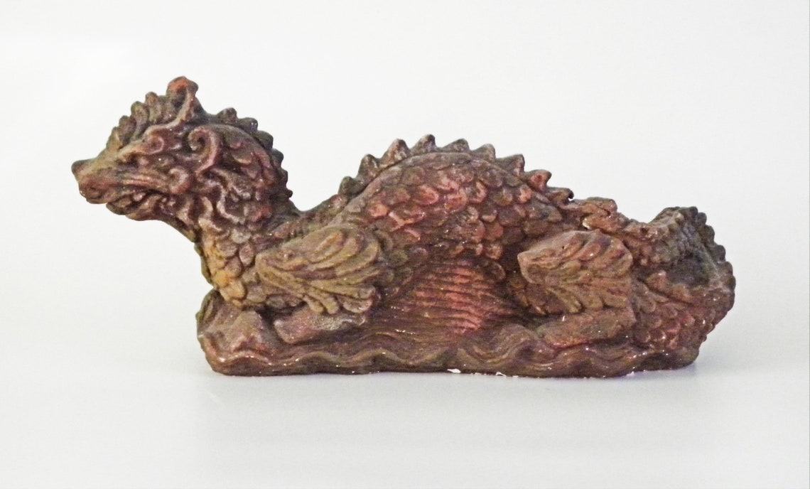 Vintage Plaster Chinese Dragon Figure - Etsy