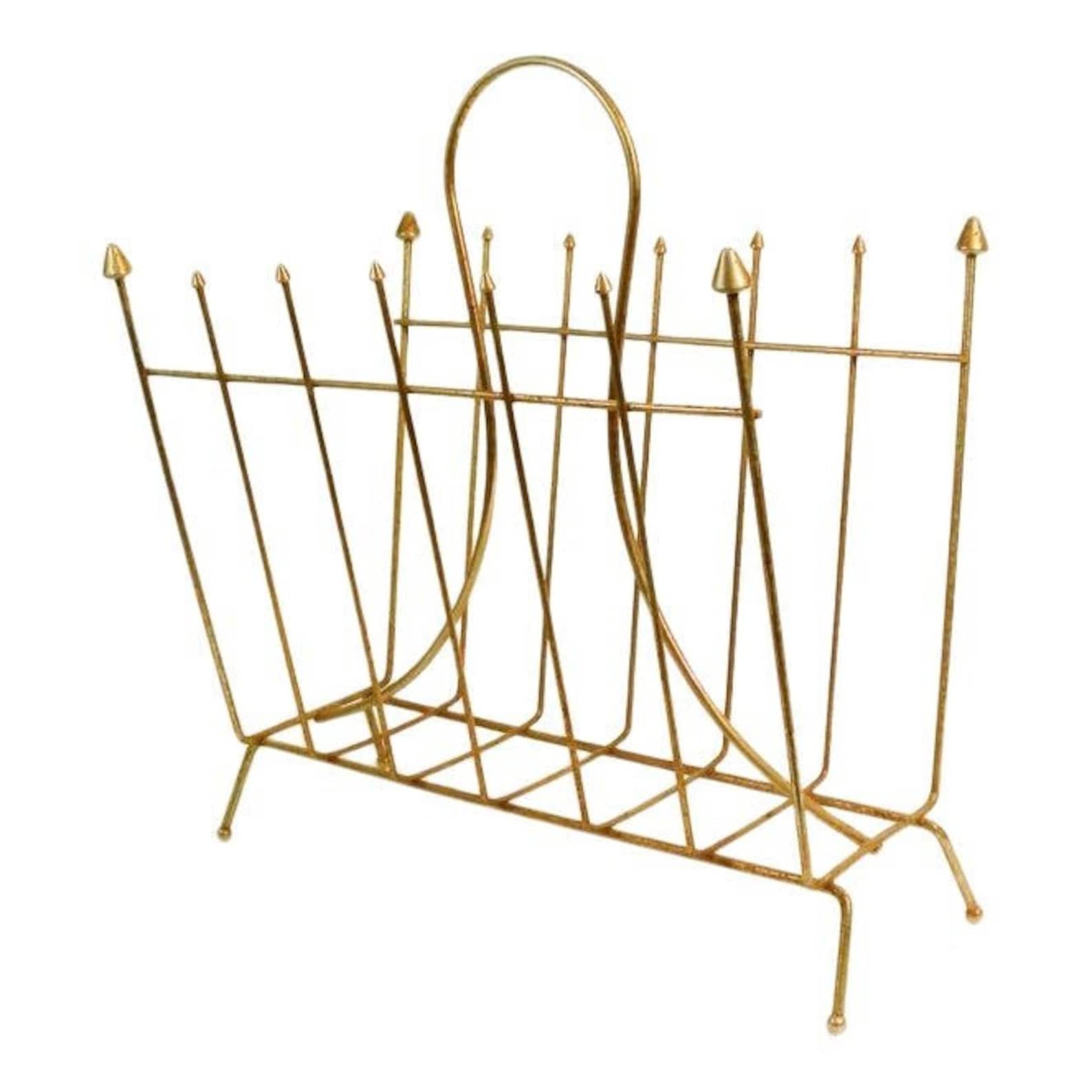 Mid Century Modern Gold Magazine Rack - Etsy
