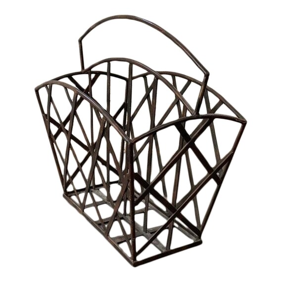 Vintage Large Metal Magazine Rack - Etsy