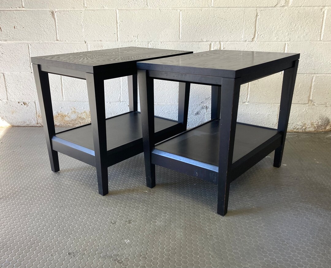Pair of Crate & Barrel Espresso Baronet End Tables Night Stands - Etsy