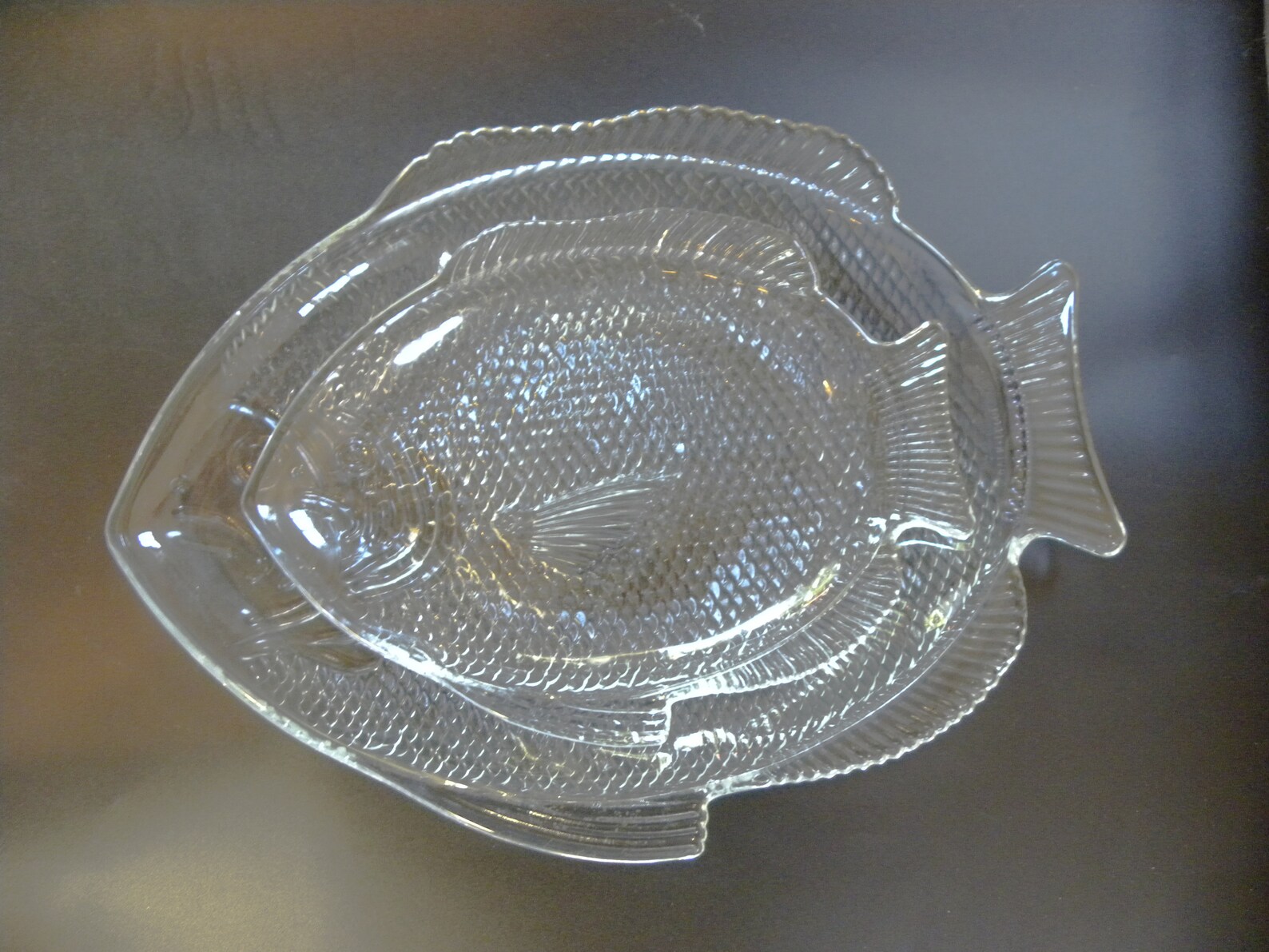 Set of 2 Fish Motif Glass Serving Trays Plates | Etsy