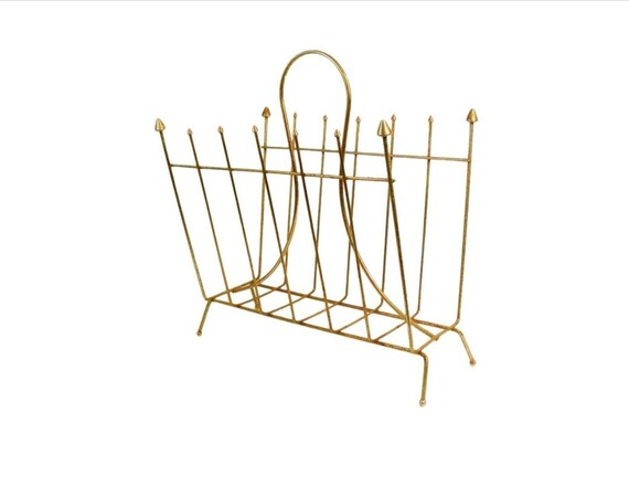Mid Century Modern Gold Magazine Rack - Etsy