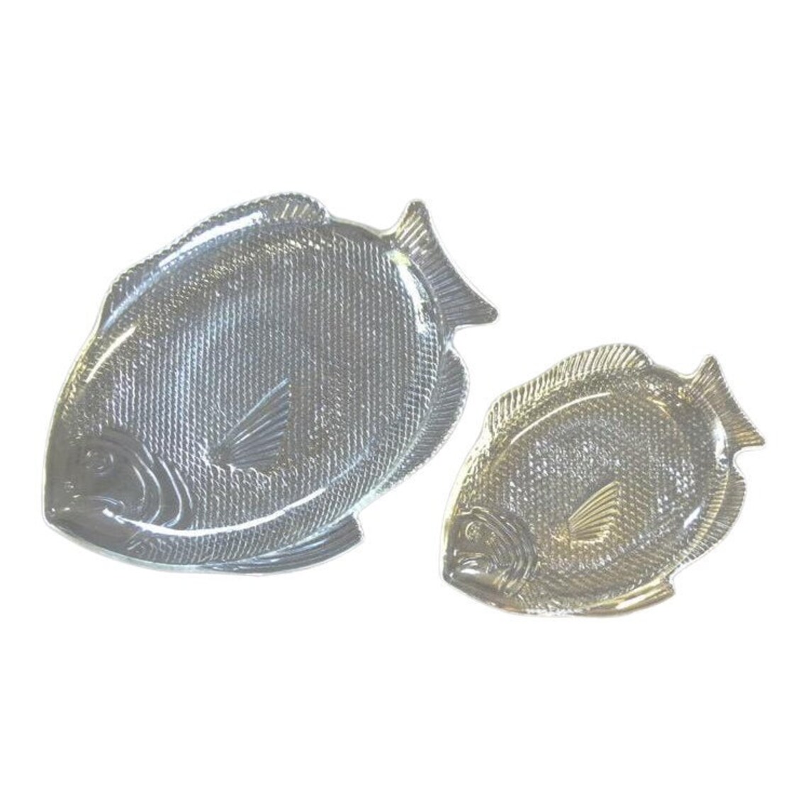 Set of 2 Fish Motif Glass Serving Trays Plates | Etsy