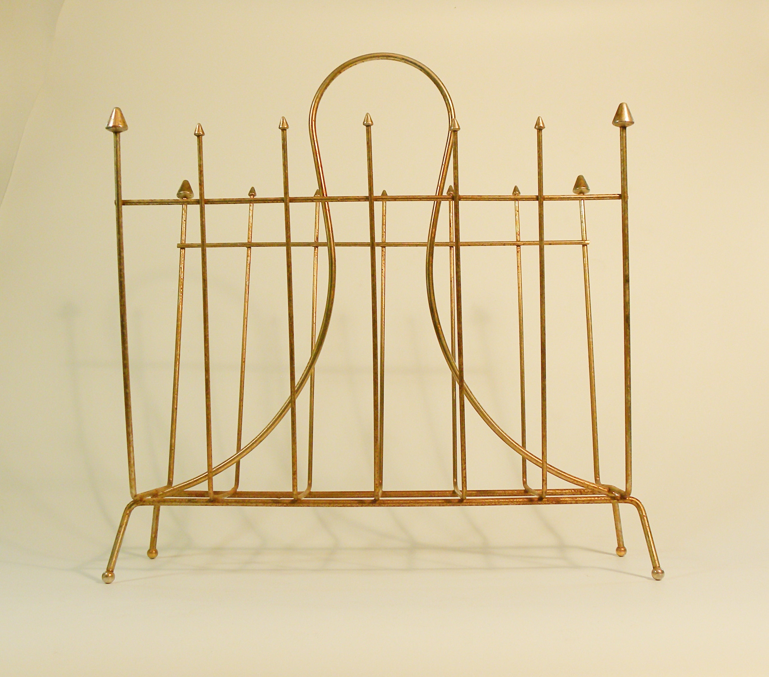 Mid Century Modern Gold Magazine Rack - Etsy