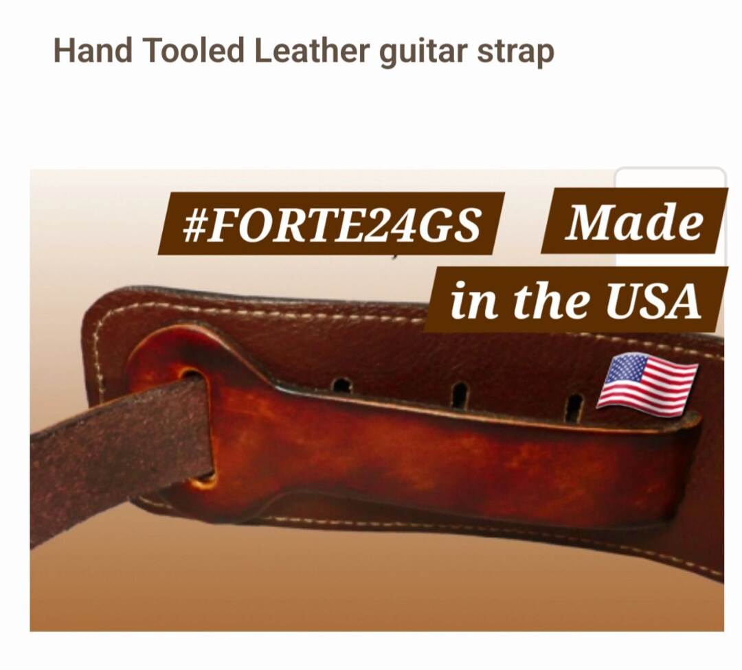 Leather Guitar Strap #FORTEGS: USA Made, 2 3/8" Wide, for Bass ...