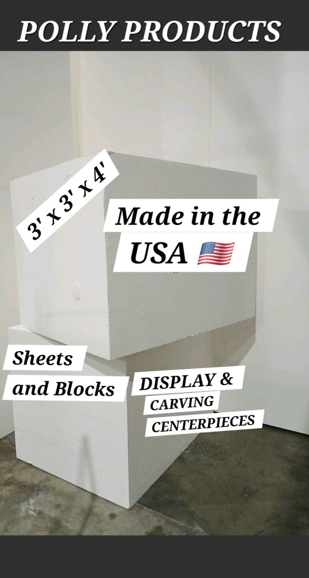 Foam Display Block, 48" X 48" X 36", Polly Products, Made in USA - Etsy