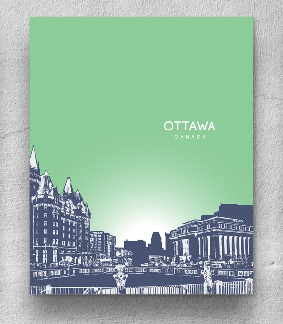 Ottawa Canada Skyline Poster / Personalized skyline print / | Etsy
