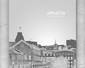 Madison Wisconsin Skyline Poster / Home Office or Nursery | Etsy