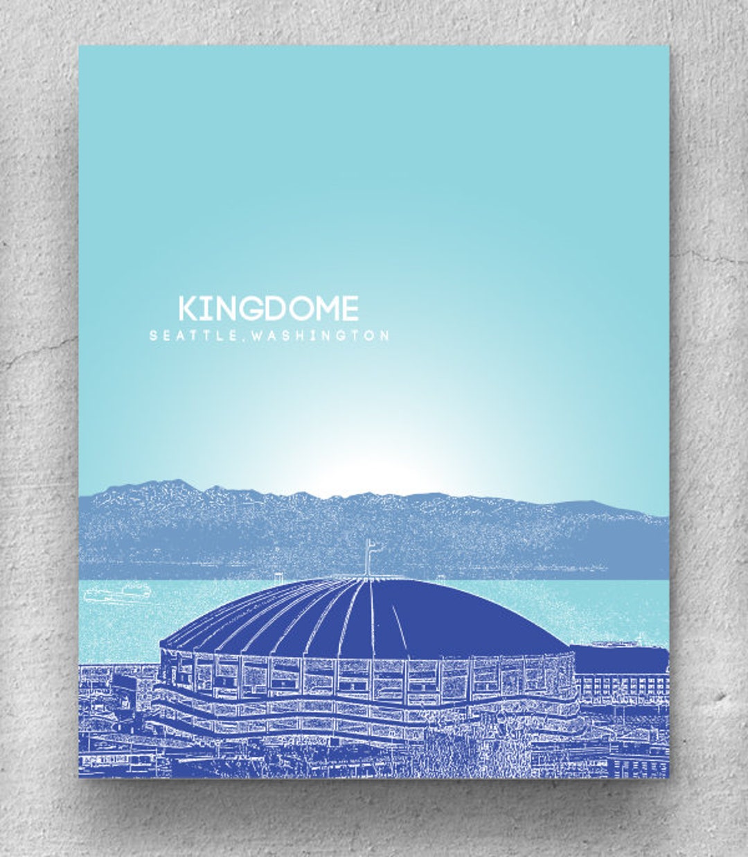 Seattle Kingdome, Kingdome Seattle Washington Skyline Poster, Office ...