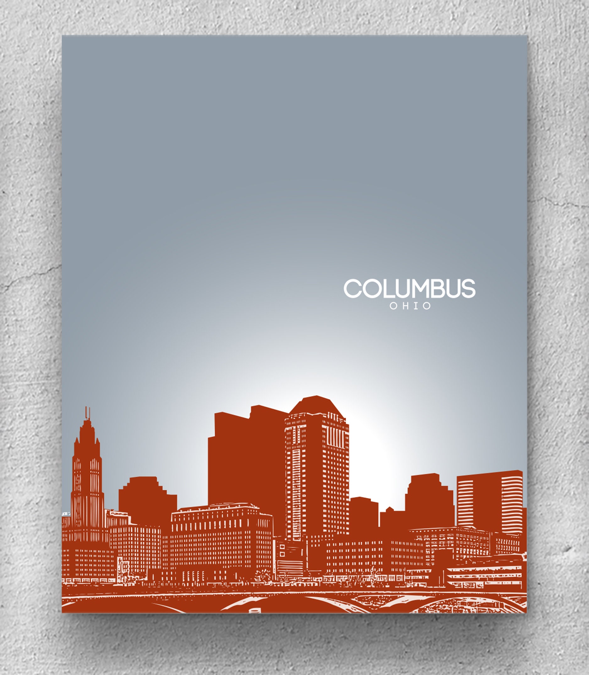 Columbus Ohio Skyline Art Poster / Poster Art for Home or Office / Any ...