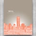 Skyline City Art / Seoul South Korea Cityscape / Home Office Pop Art ...