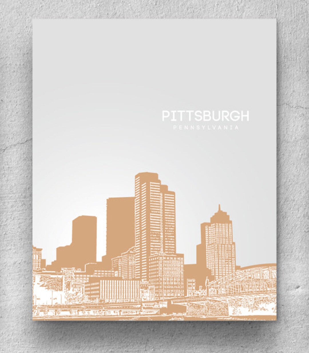 Home Decor Skyline Art / Pittsburgh Skyline Poster / Any City or ...