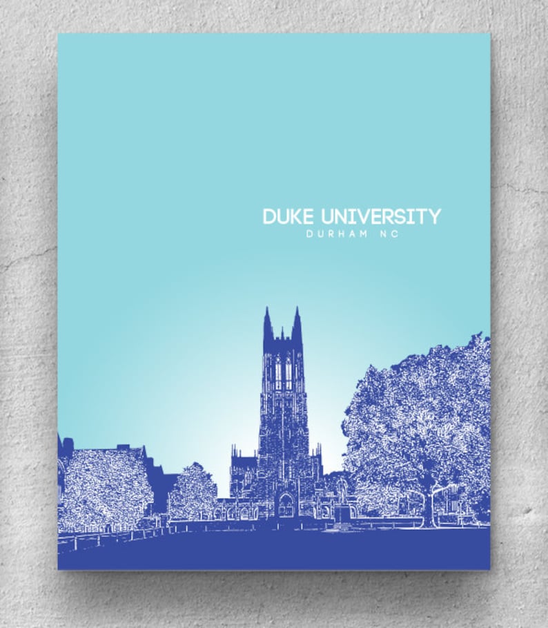 Graduation Gift, Duke University Durham North Carolina Poster, Duke ...
