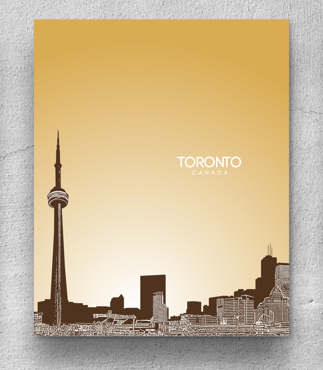 Toronto Canada Skyline Poster / Destination Travel Art Poster / Any ...