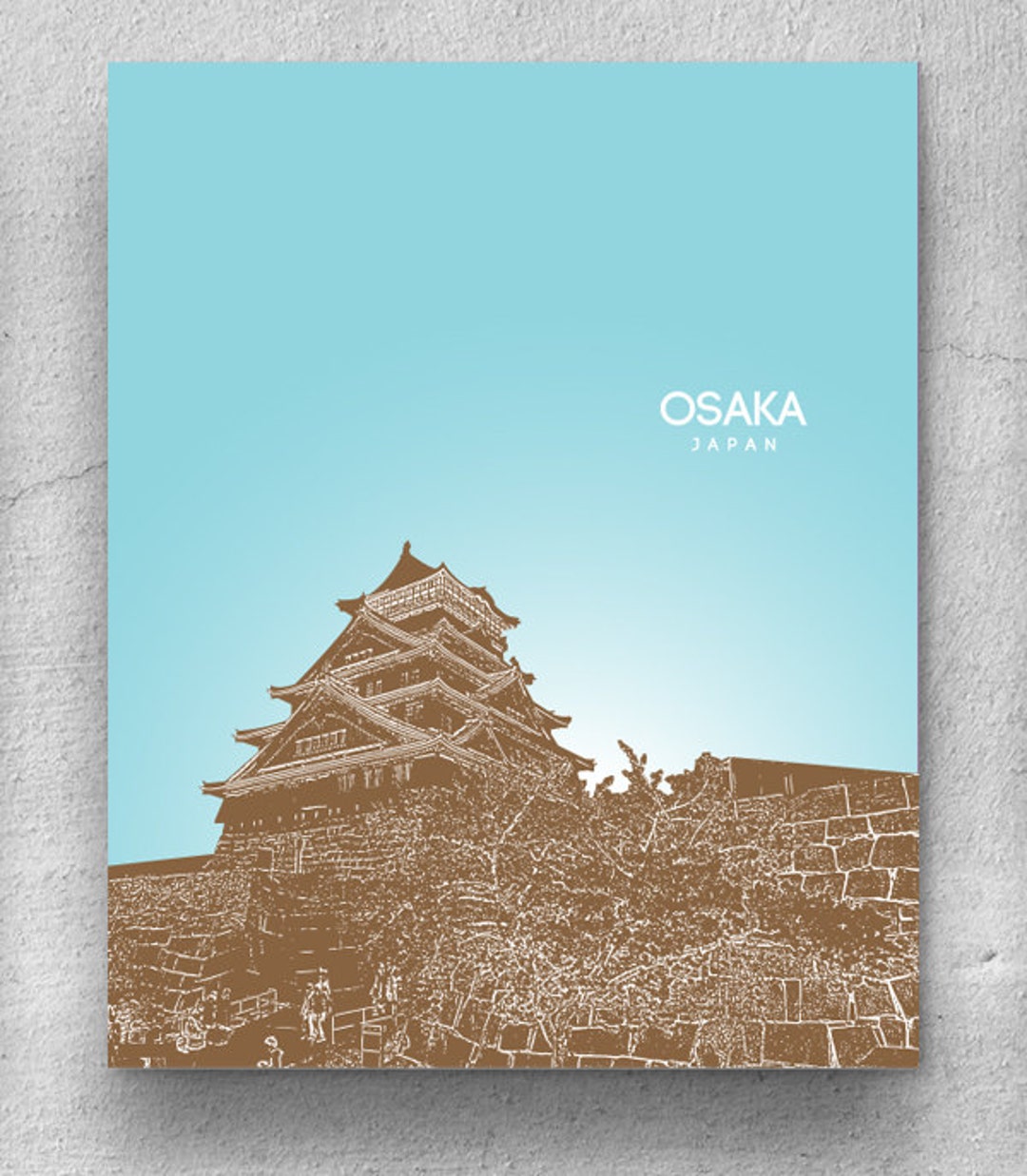 Modern Home Wall Art Poster / Osaka Japan Skyline 8x10 Poster / Any ...