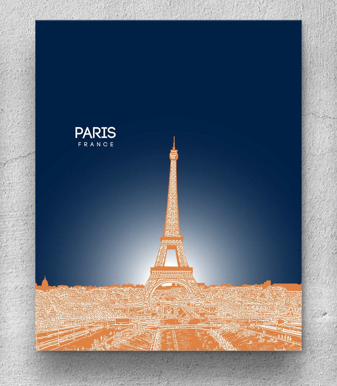 Paris France Skyline Poster / Destination Travel Art Poster / Any City ...