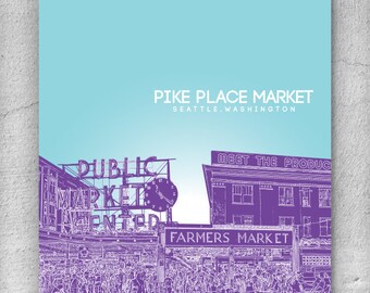 Pike Place Poster | Etsy