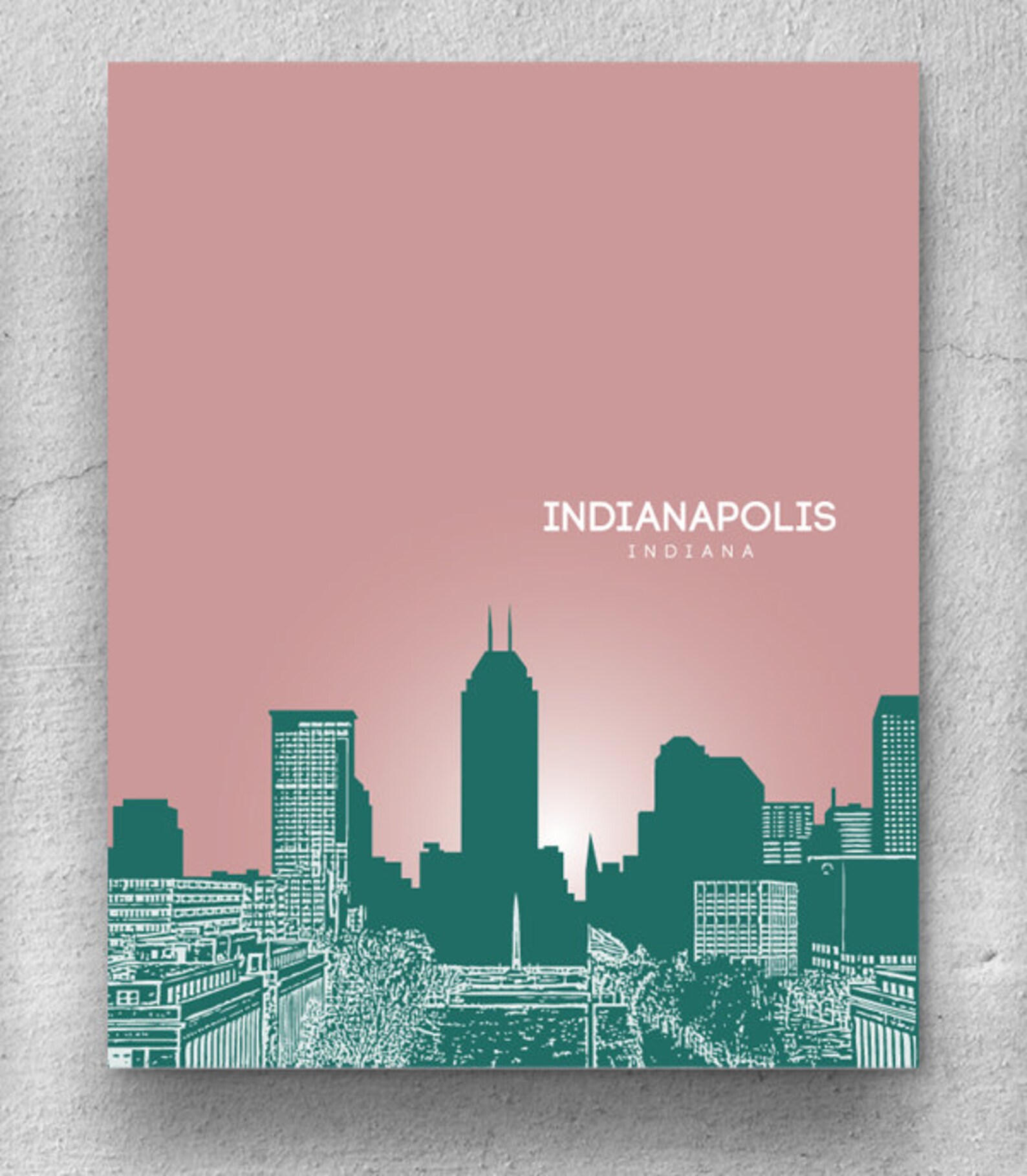 Indianapolis Indiana City Skyline / Office Art Poster / Home - Etsy