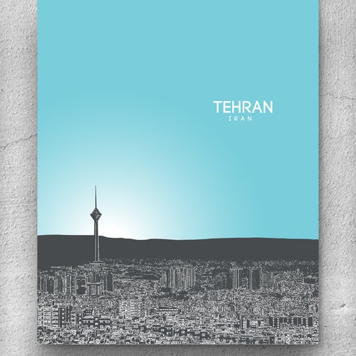 Tehran Poster Art Print City Skyline Tehran Province Iran | Etsy