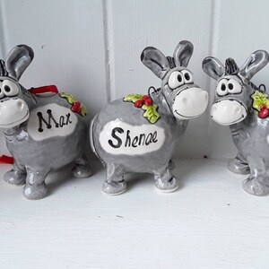 Name a Donkey Christmas Tree Bauble. Handmade Christmas Tree Decoration ...