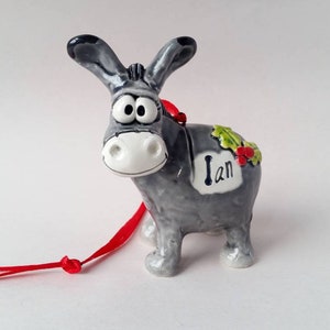 Name a Donkey Christmas Tree Bauble. Handmade Christmas Tree Decoration ...