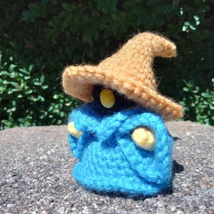 Black Mage Plush Doll Decor - Handmade Crochet Knit Amigurumi Stuffed ...