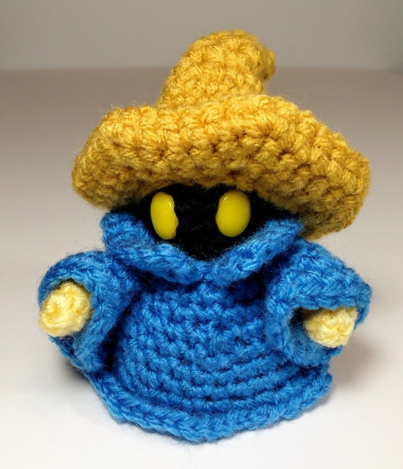 Black Mage plush doll decor handmade crochet knit amigurumi | Etsy