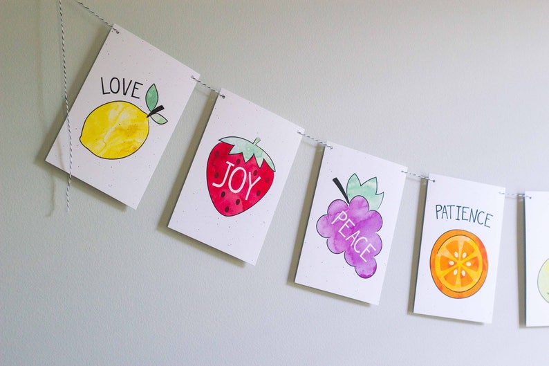 Fruit of the Spirit Printable Banner – Christian Kid's Decor (PDF) - Etsy