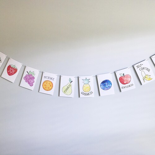 Fruit of the Spirit Banner Printable Sign Sunday School - Etsy