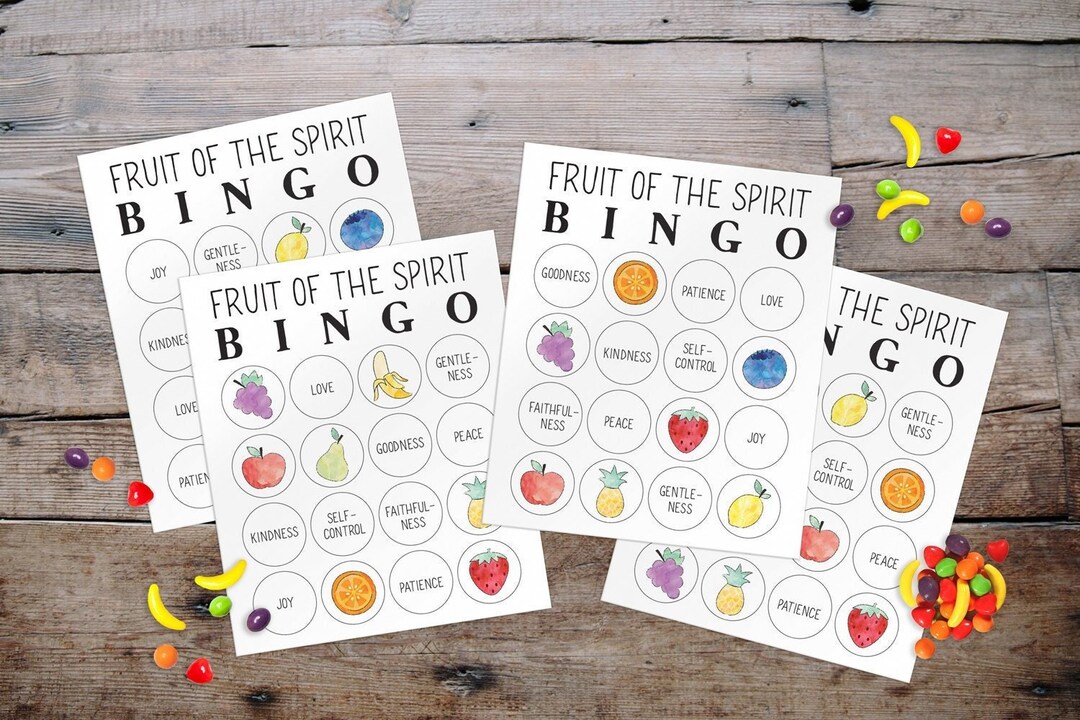 Fruit of the Spirit Bingo, Sunday School Game, Kids Church, Christian ...