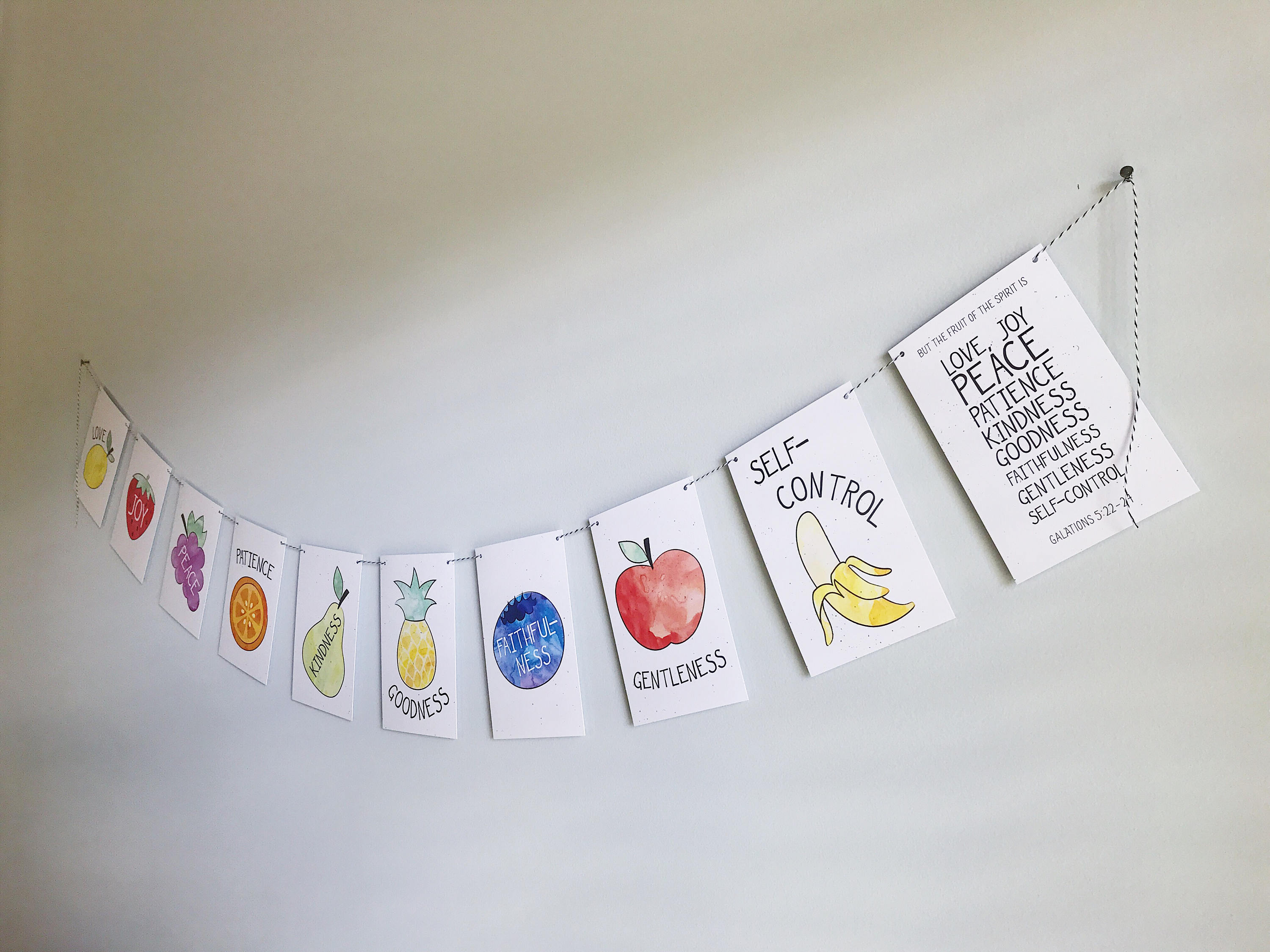 Fruit of the Spirit Printable Banner - Christian Decor - Sunday School ...