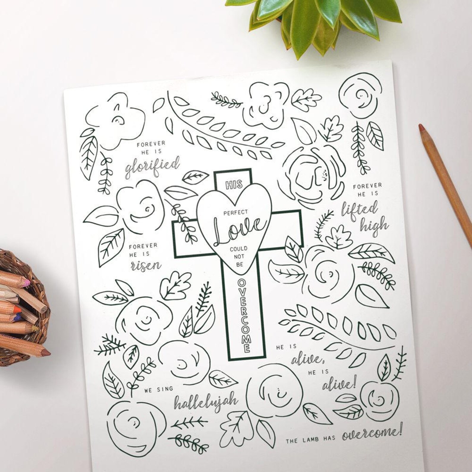 Bundle of 4 Coloring Pages - Amazing Grace - Easter Printable - Forever ...