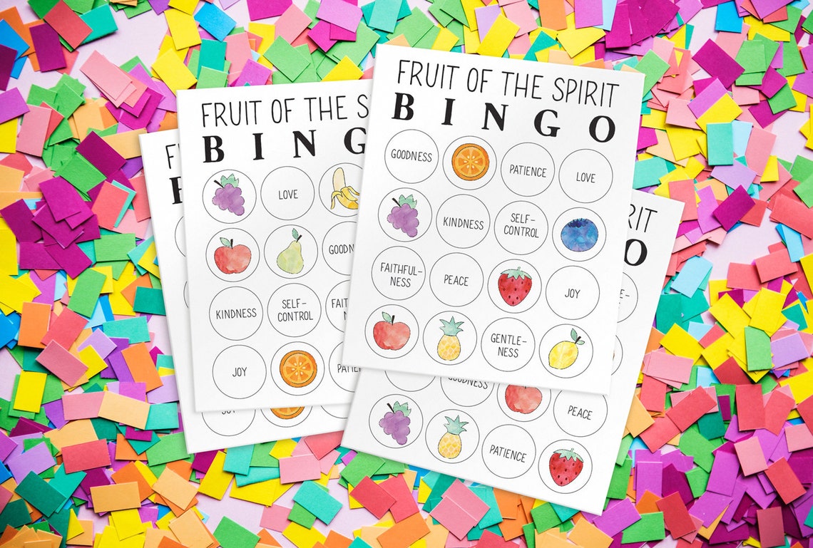 Fruit of the Spirit Bingo Sunday School Game Kids Church - Etsy
