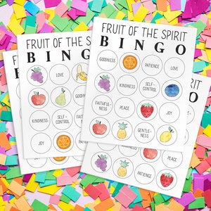 Fruit of the Spirit Bingo, Sunday School Game, Kids Church, Christian ...