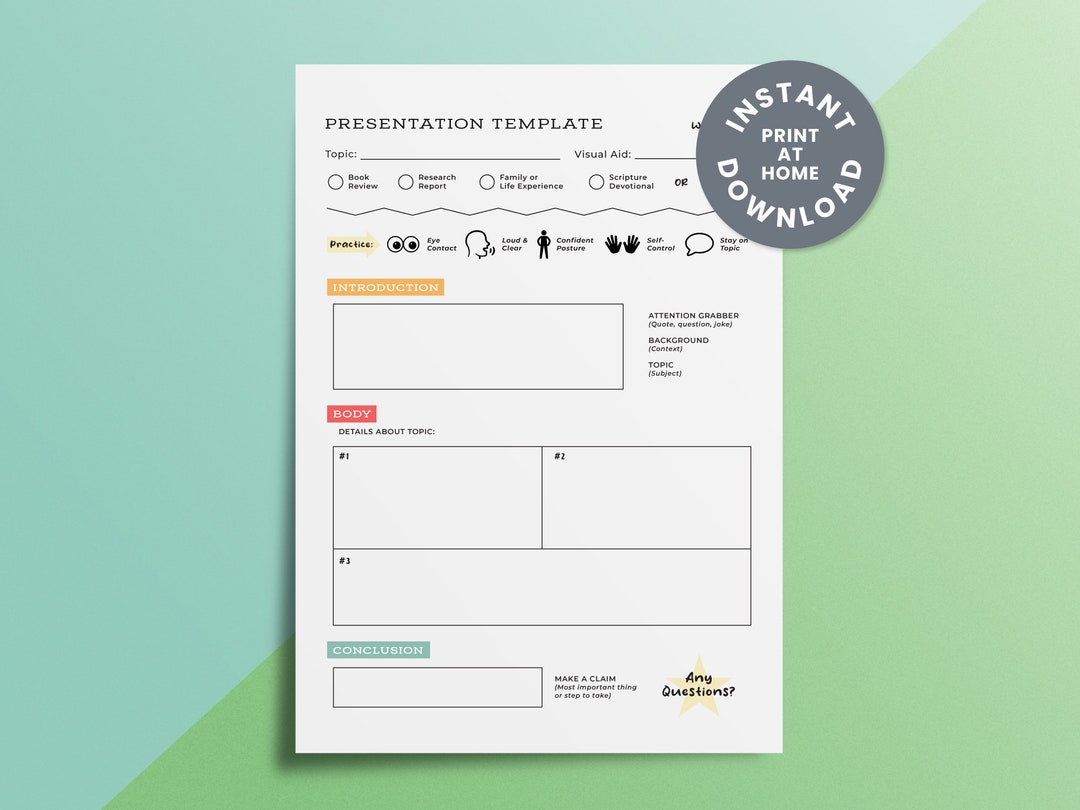 Student Presentation Template, Classical Conversations, Homeschool Co ...