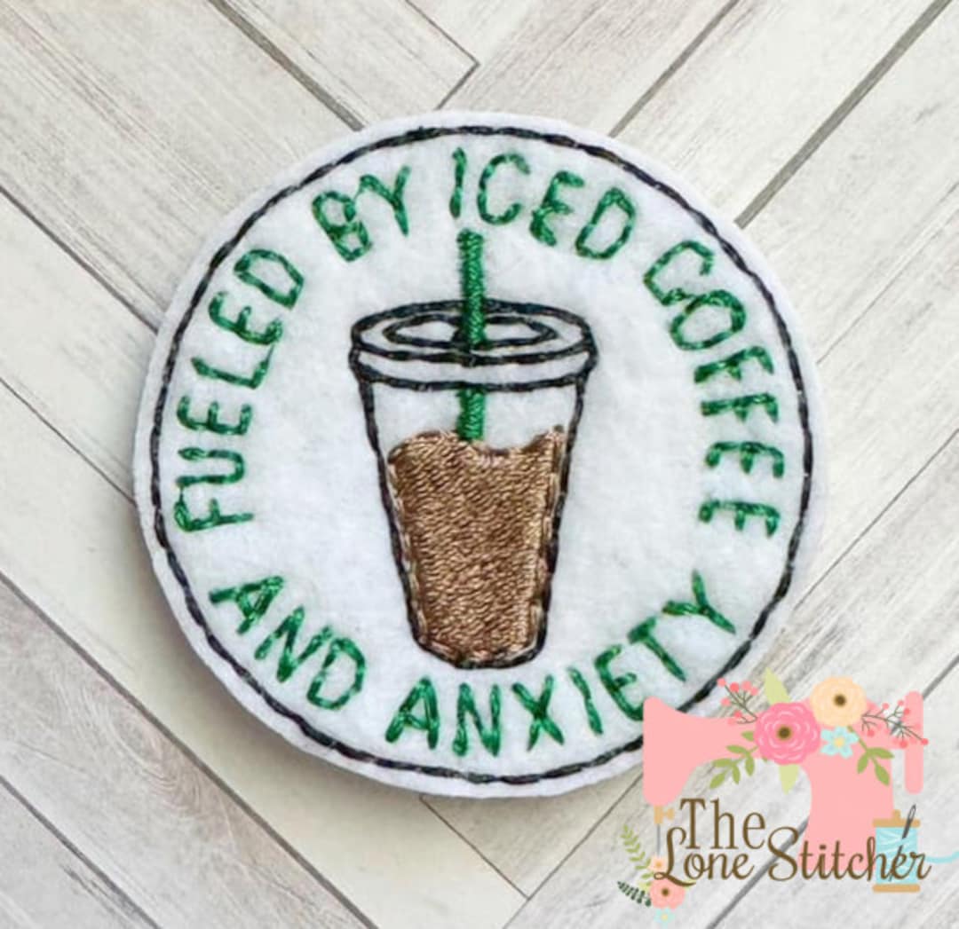 TLS Feltie Anxiety and Coffee Embroidery Design - Etsy