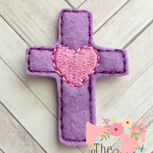TLS Feltie Cross With Heart Embroidery Design - Etsy