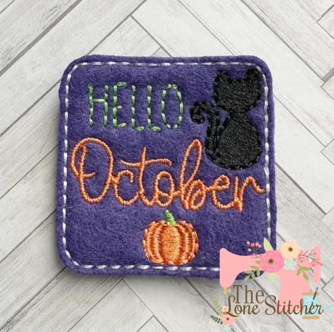TLS Hello October Feltie Embroidery Design - Etsy