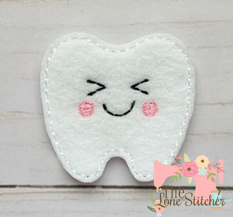 TLS Feltie Happy Tooth Embroidery Design - Etsy