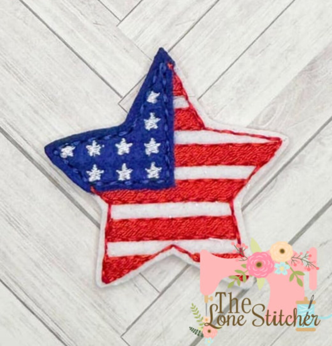 TLS Feltie 4th of July Star Flag Embroidery Design - Etsy