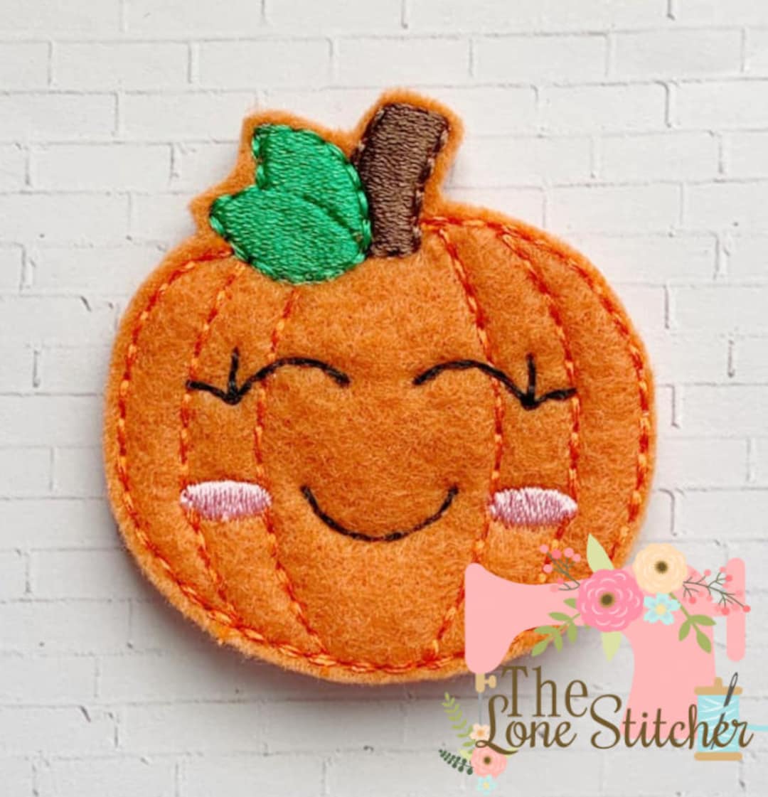 TLS Happy Pumpkin Feltie Embroidery Design - Etsy