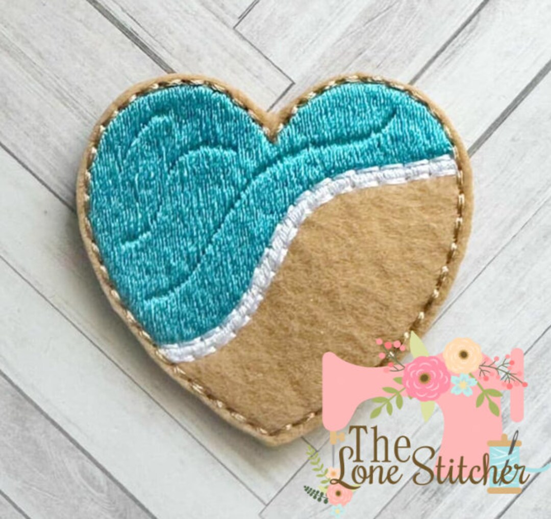 TLS Feltie Heart With Beach Embroidery Design - Etsy