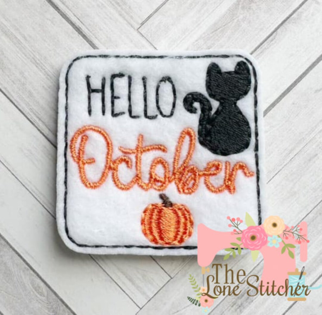 TLS Feltie Hello October Embroidery Design - Etsy